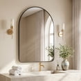 Gleamira 30"x40" Arched Bathroom Wall Mirror Rounded Corner Vanity ...