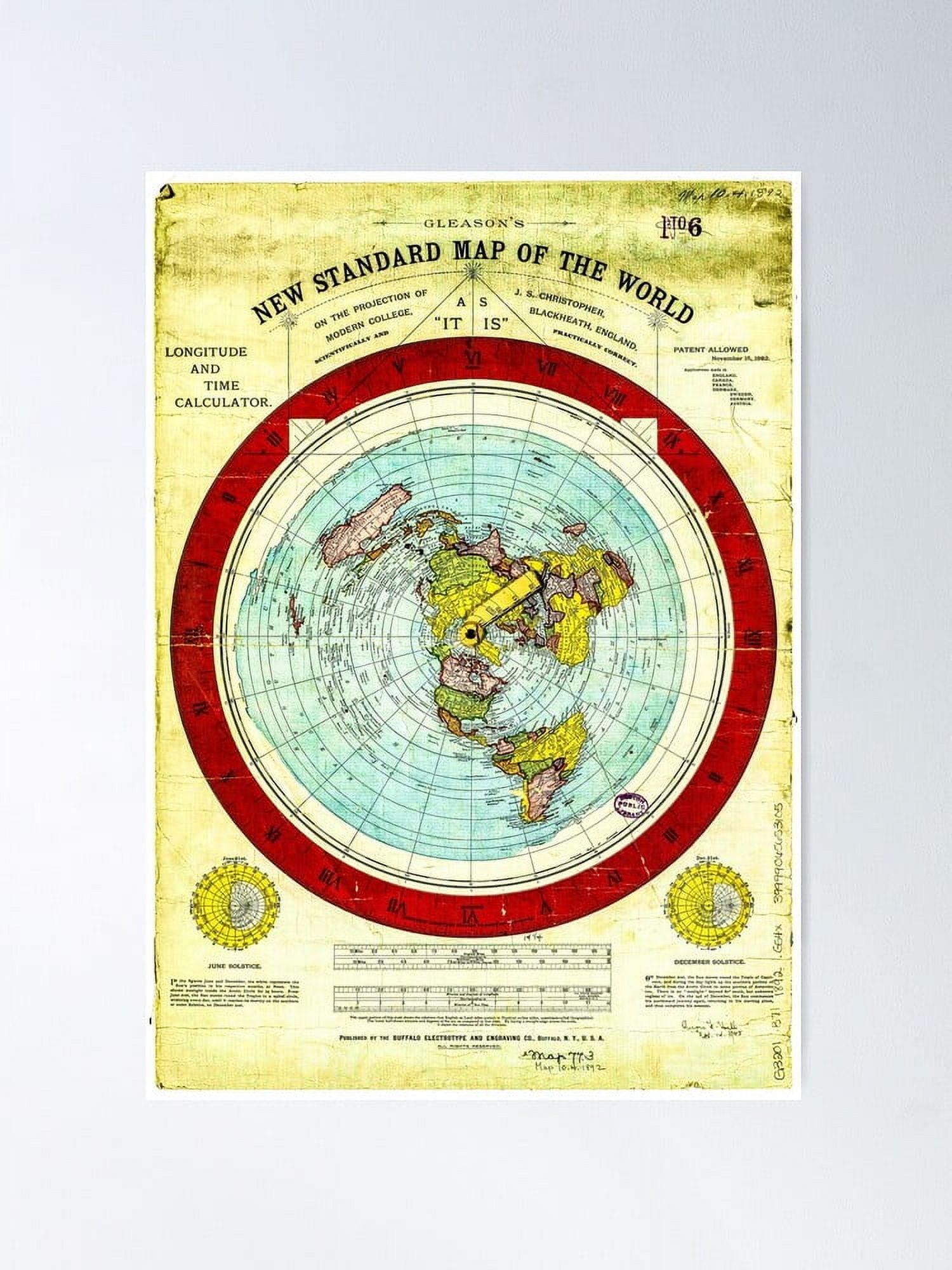 Gleason's Flat Earth Poster - Walmart.com