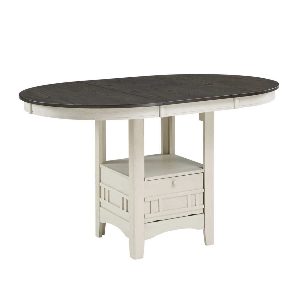 Glee 42-60 Inch Extendable Counter Height Table, Antique White and ...