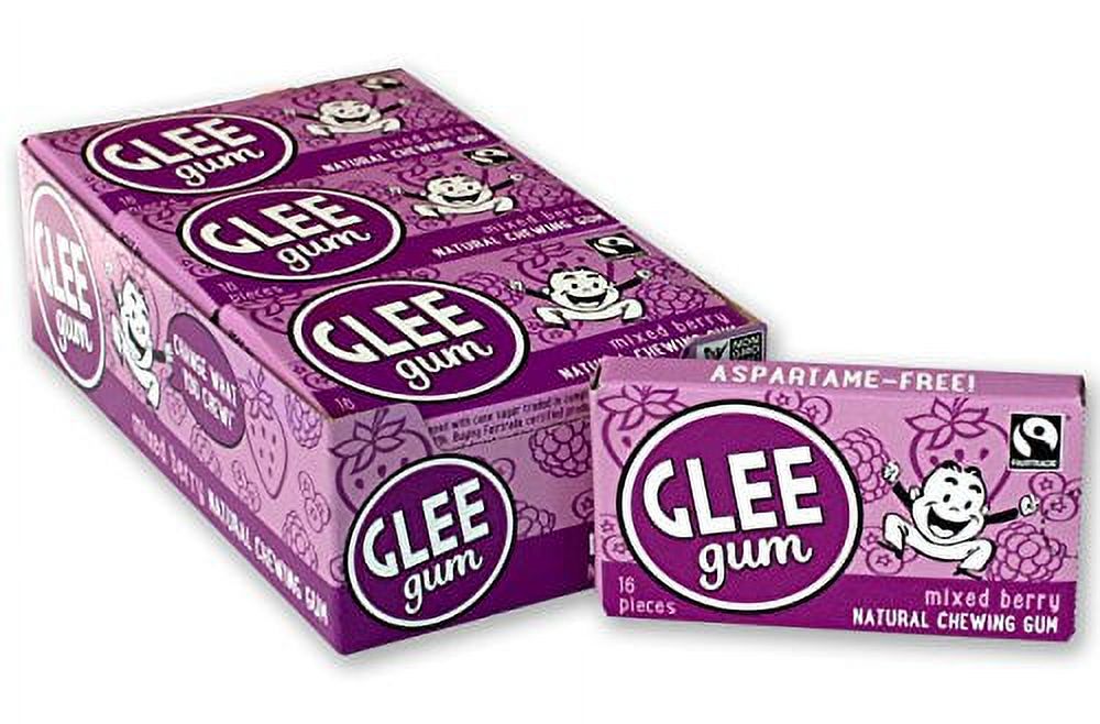 Glee Gum All Natural Mixed Berry Gum, Non GMO Project Verified, Eco ...