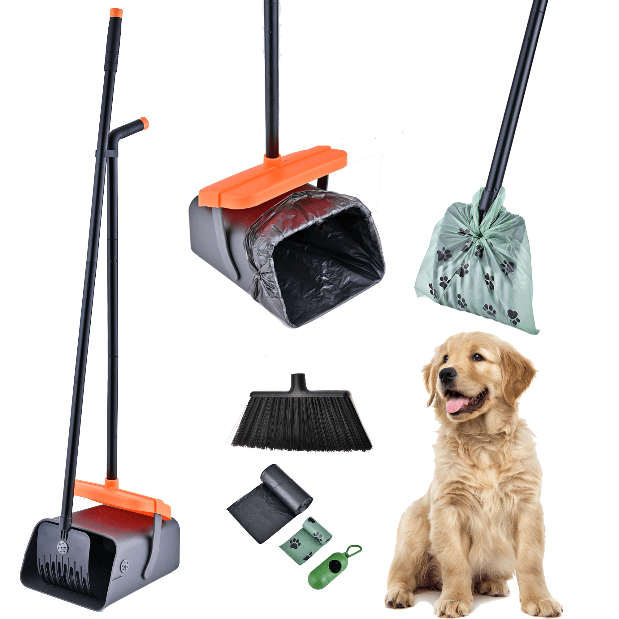 Glee Max Dog Pooper Scooper with Swivel Bin & 46" Long Adjustable ...