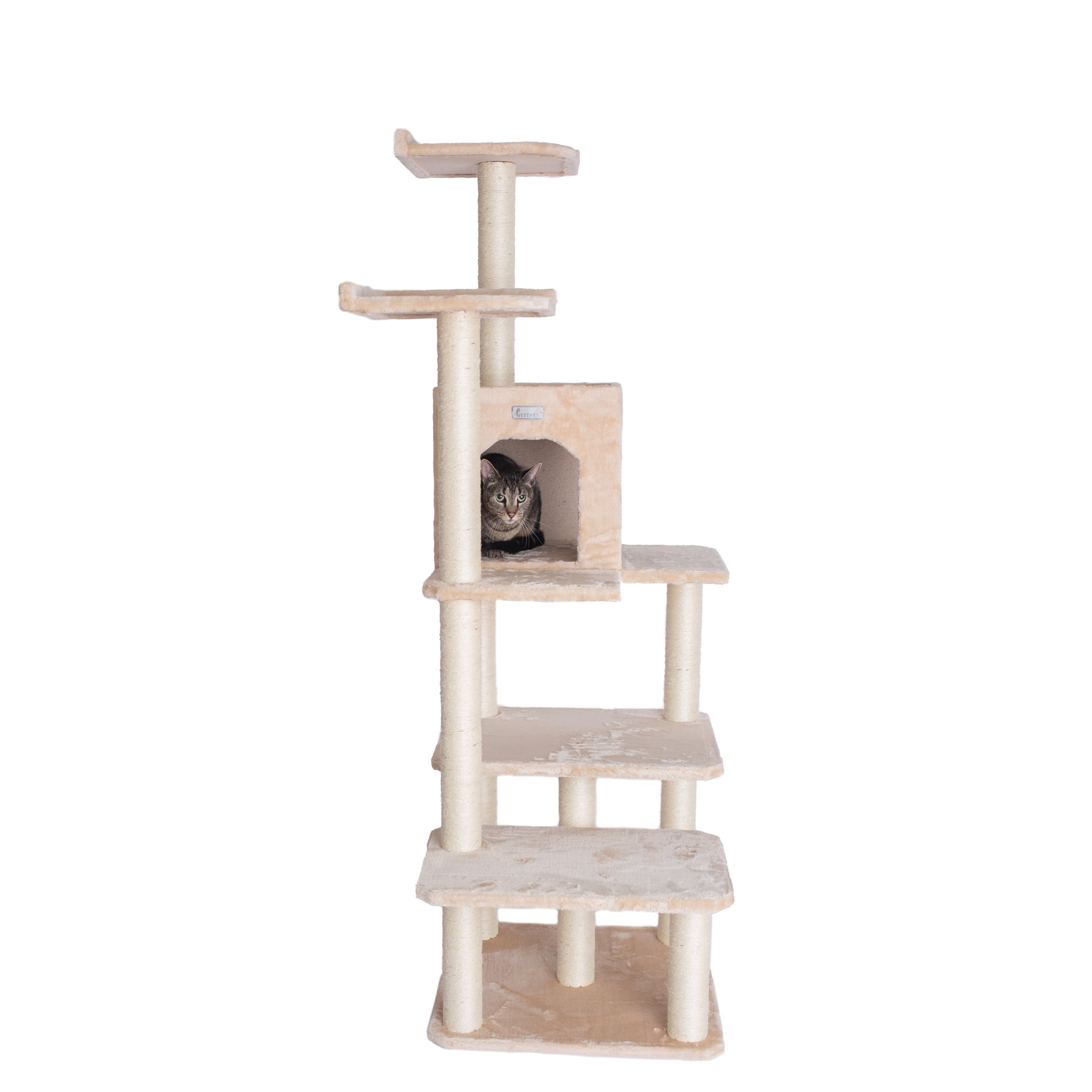 GleePet 66" Cat Tree GP78680721 Beige 4 Levels - Walmart.com