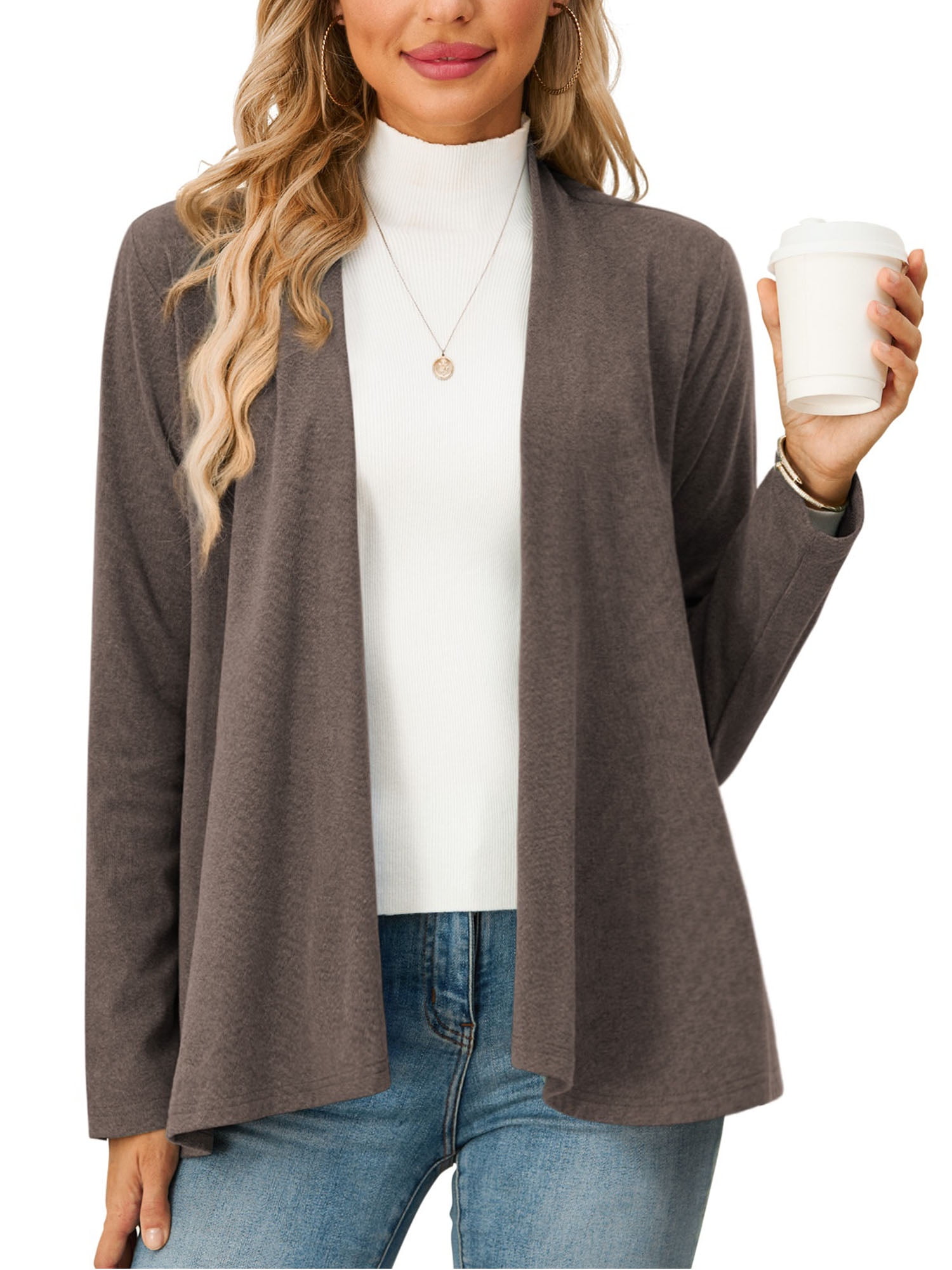 Gleelist Women's Open Front Cropped Cardigans Sweaters Jackets ...