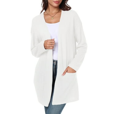 Mengpipi Women's Cardigan Sweater Loose Long Sleeve Open Front Knit ...