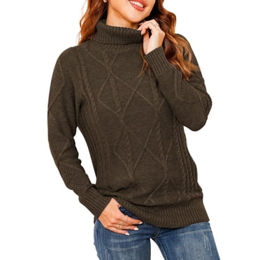 MOSHU Oversized Sweaters for Women Cable Knit Chunky Pullover Sweater ...