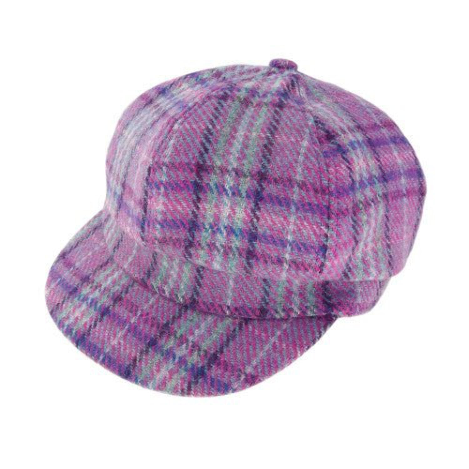 Glen Appin Ladies Purple Mint Check Harris Tweed Cap - Walmart.com