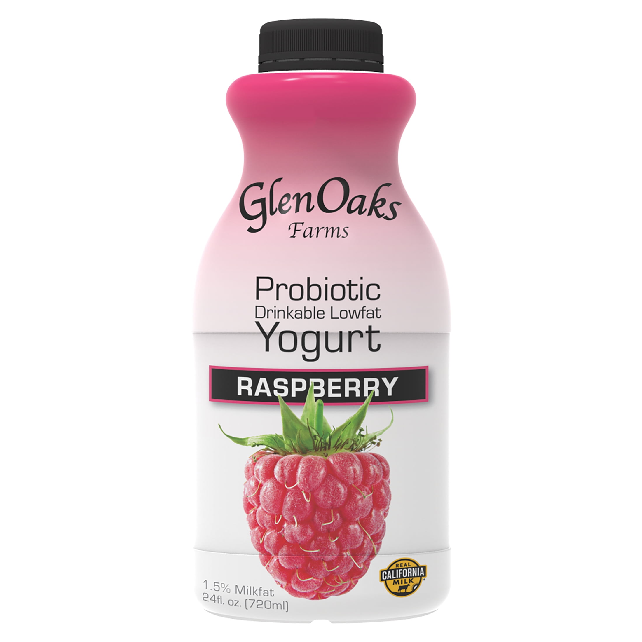 GlenOaks Farms Probiotic Drinkable Lowfat Raspberry Yogurt, 24 fl oz ...