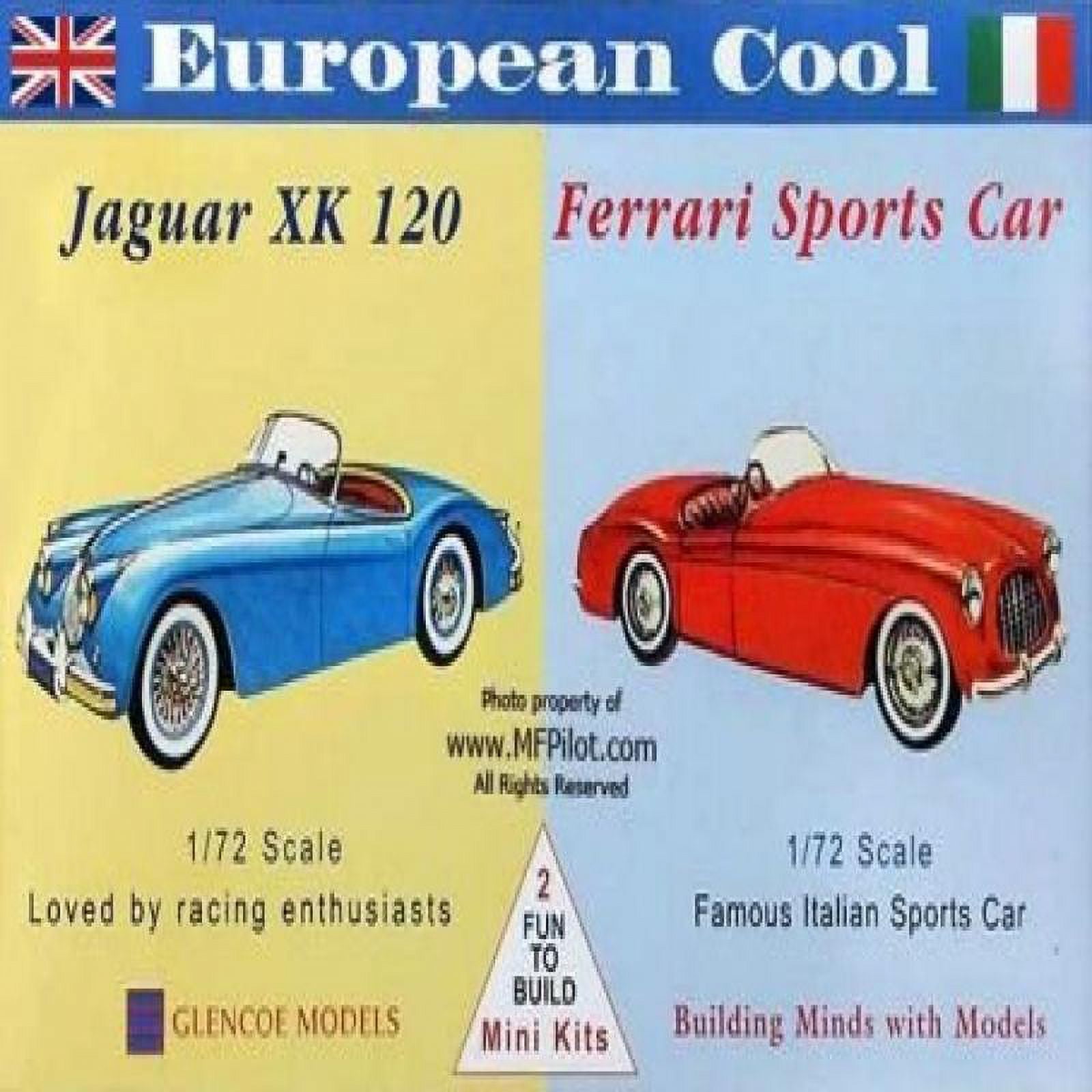 Glencoe European Cool Jaguar XK 120 & Ferrari Sports Cars 1:72 Scale ...