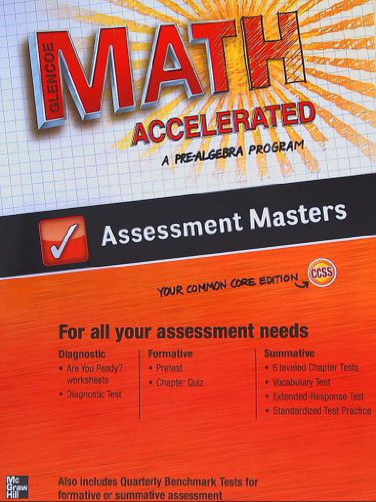 Pre-Owned Glencoe Math, Accelerated, A Pre-Algebra Program, Assessment ...