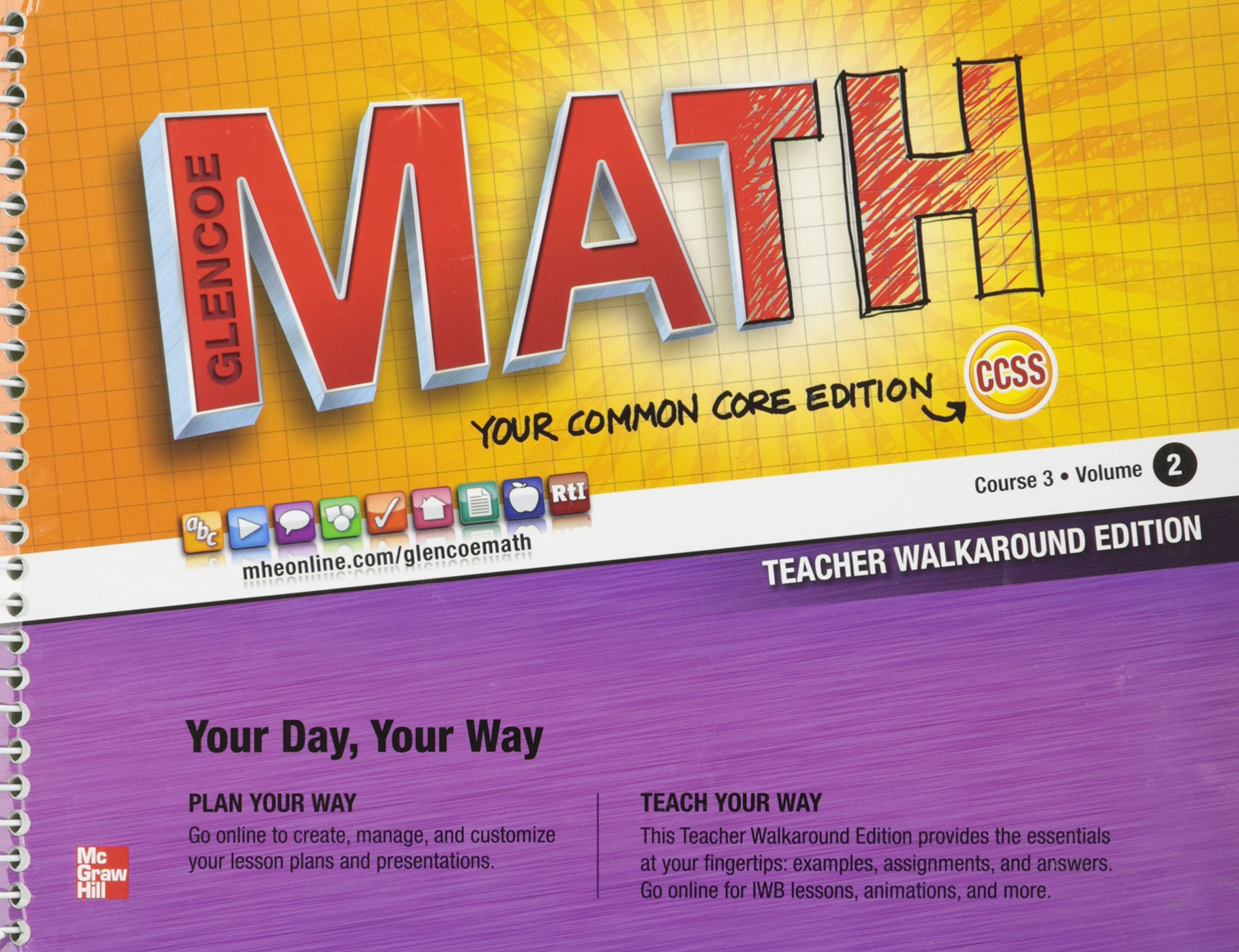 Glencoe Math, Course 3, Teacher Walkaround Edition, Volume 2 - Walmart.com