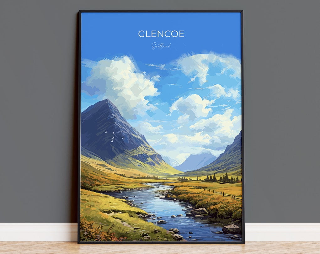 Glencoe Poster, Travel Print Of Glencoe, Highlands Gift, Scotland ...