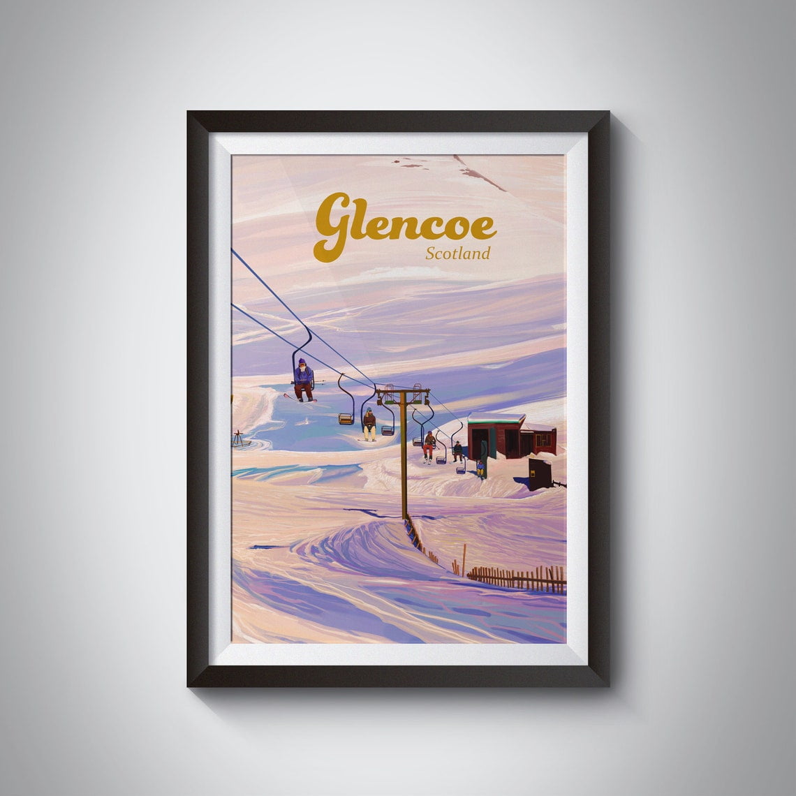 Glencoe Ski Resort Poster, Glencoe Mountain Resort Scotland, Ski Resort ...