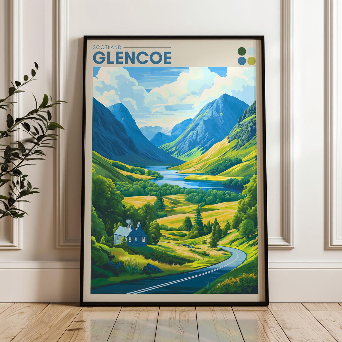Glencoe Travel Poster - Scotland Wall Art Print, United Kingdom ...