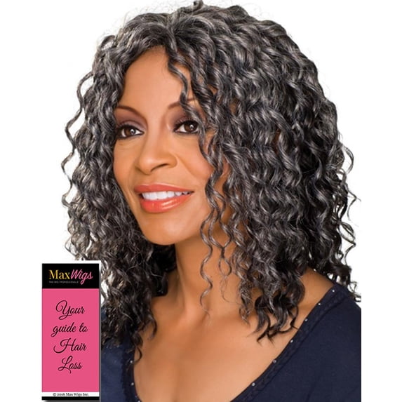Glenda Wig Color 1B - Foxy Silver Wigs Medium Length Monofilament Half ...