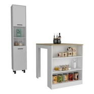 Covelo 2 Piece Kitchen Set Multi-Color Engineered Wood - Walmart.com