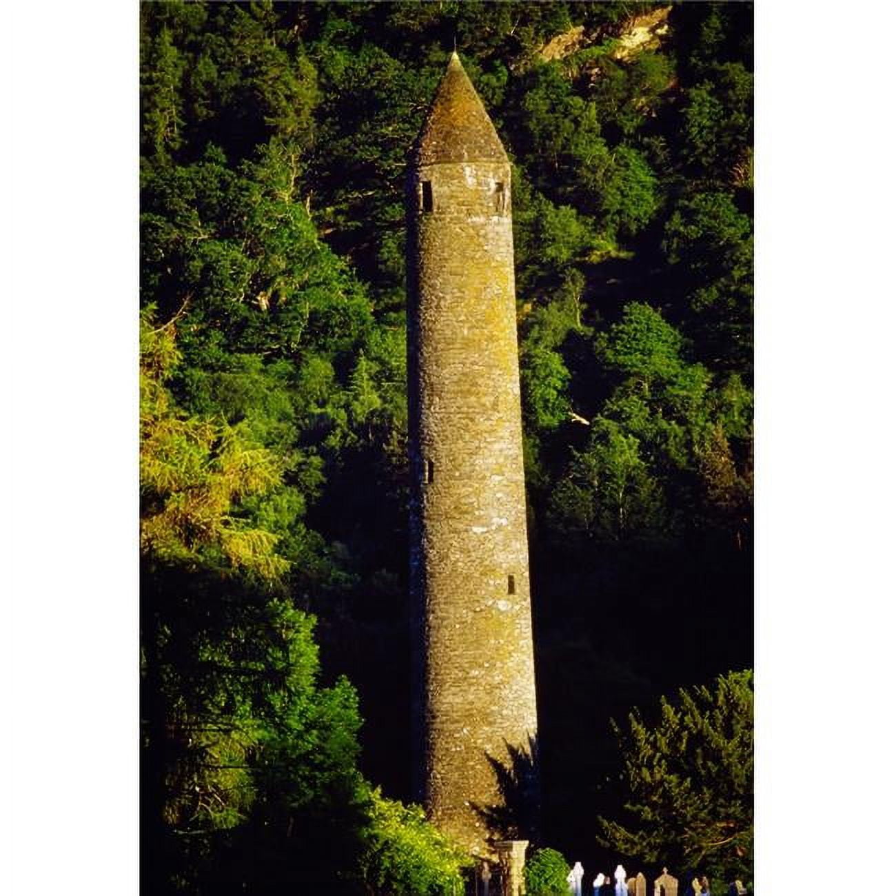 Glendalough Co Wicklow Ireland; Round Tower At Saint Kevins Monastic ...