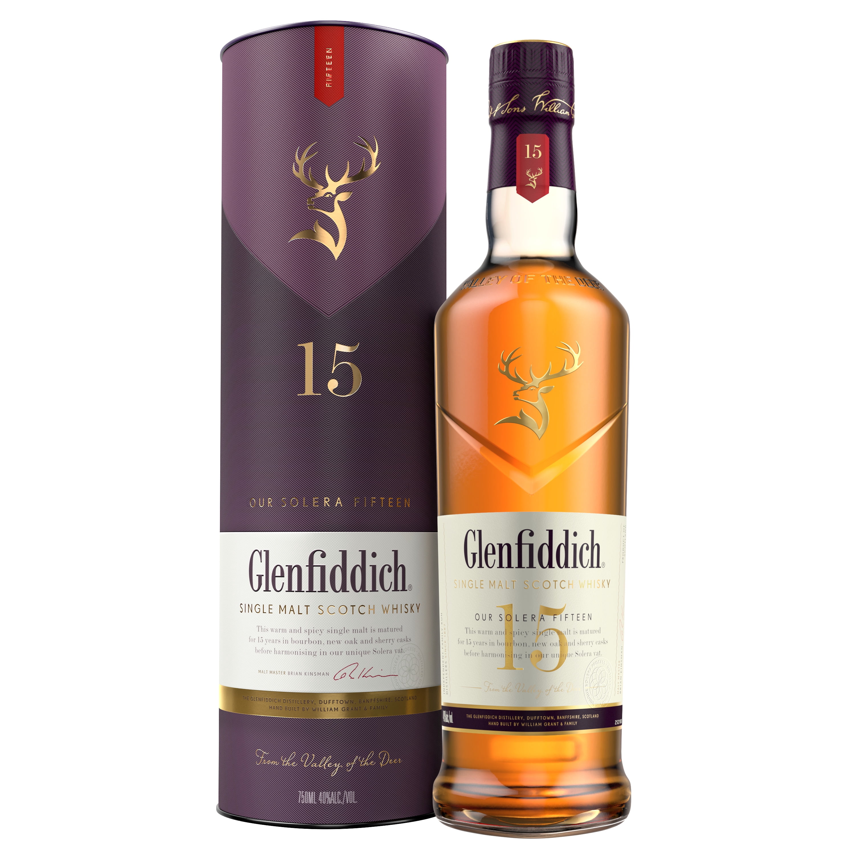 Glenfiddich 15 Year Old Solera Reserve Single Malt Scotch Whisky 750 ml ...