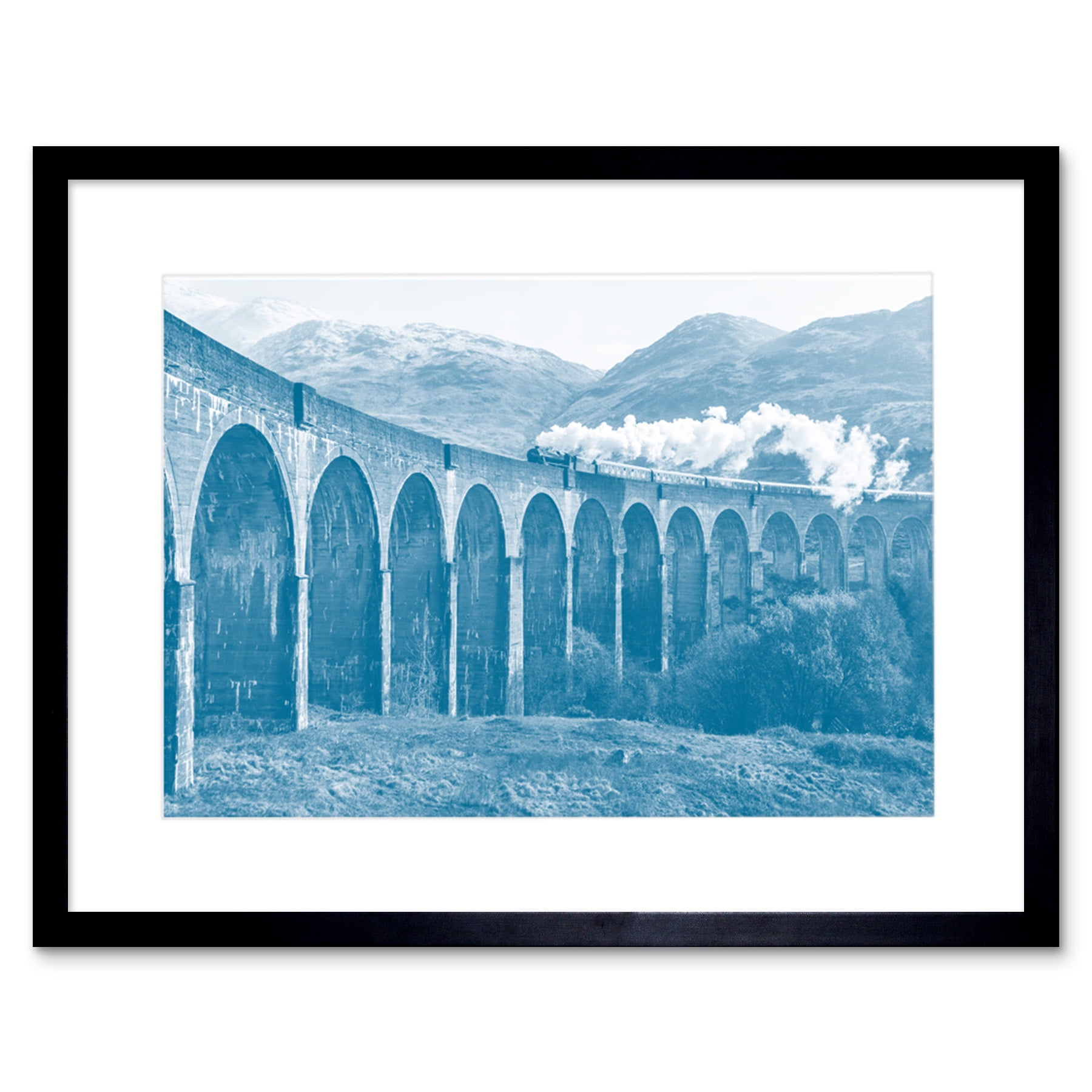 Glenfinnan Viaduct Scotland Steam Train Framed Wall Art Print - Walmart.com