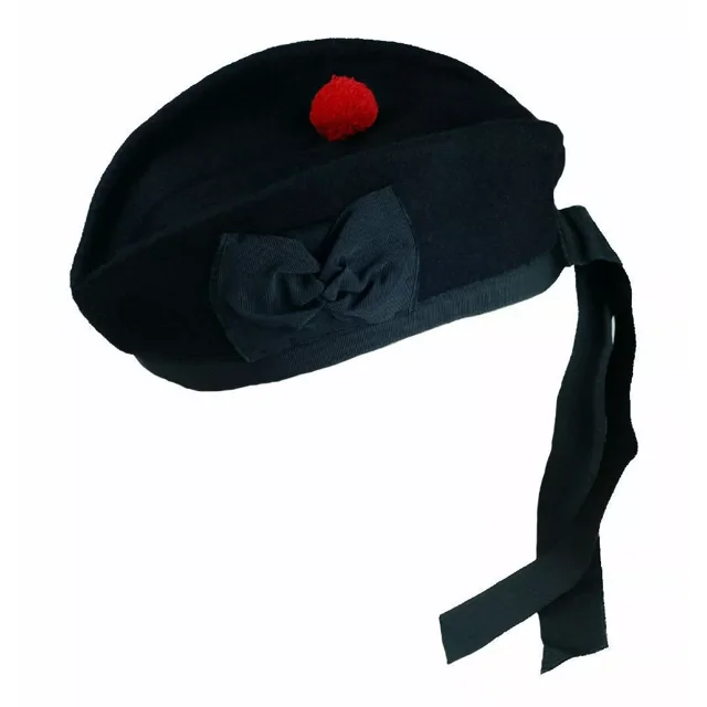 Glengarry Scottish Piper Kilt Hat, Wool Red Pom Hat, Traditional ...