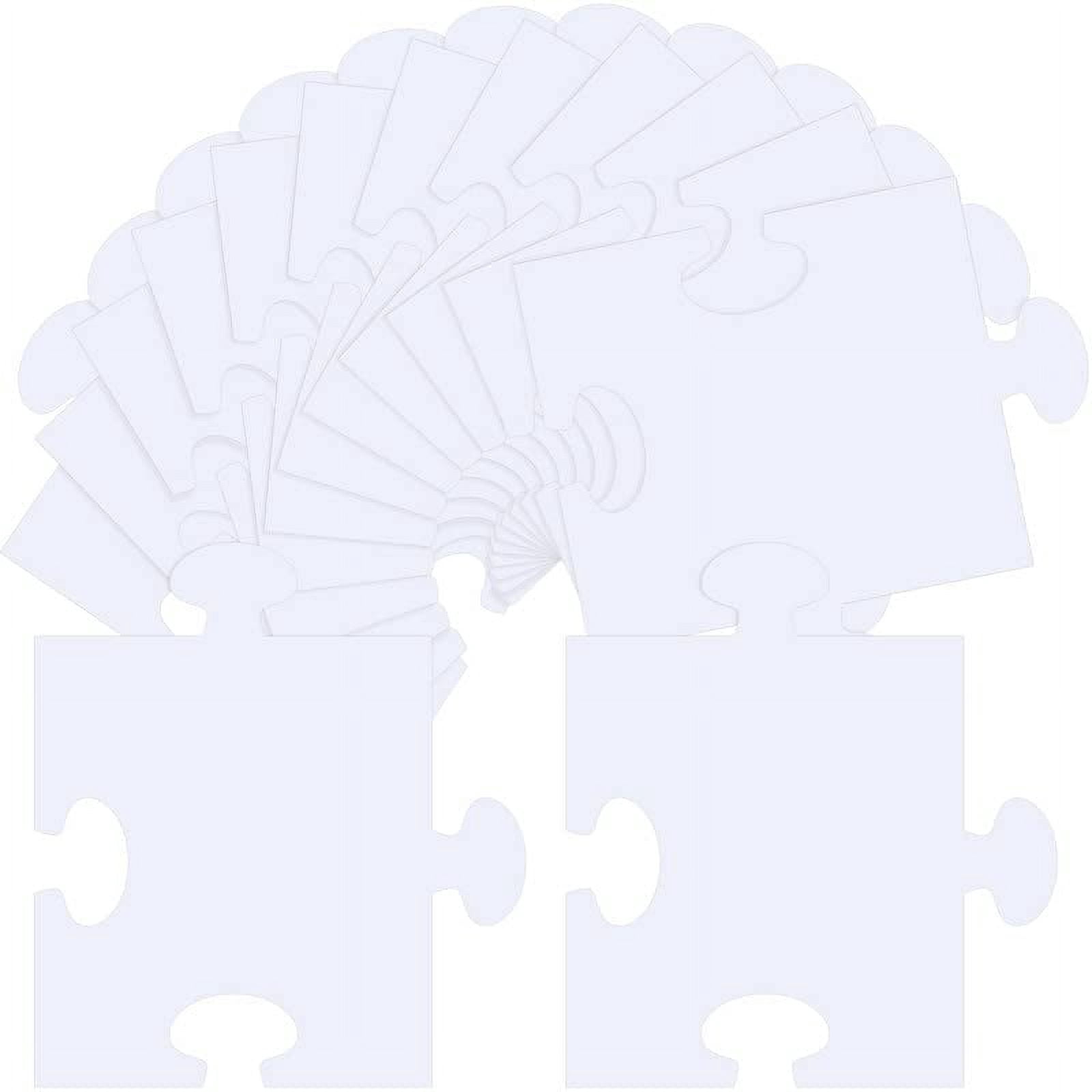 Glenmal 100 Pcs Large MMF7 White Blank Puzzle Pieces Oversize White ...