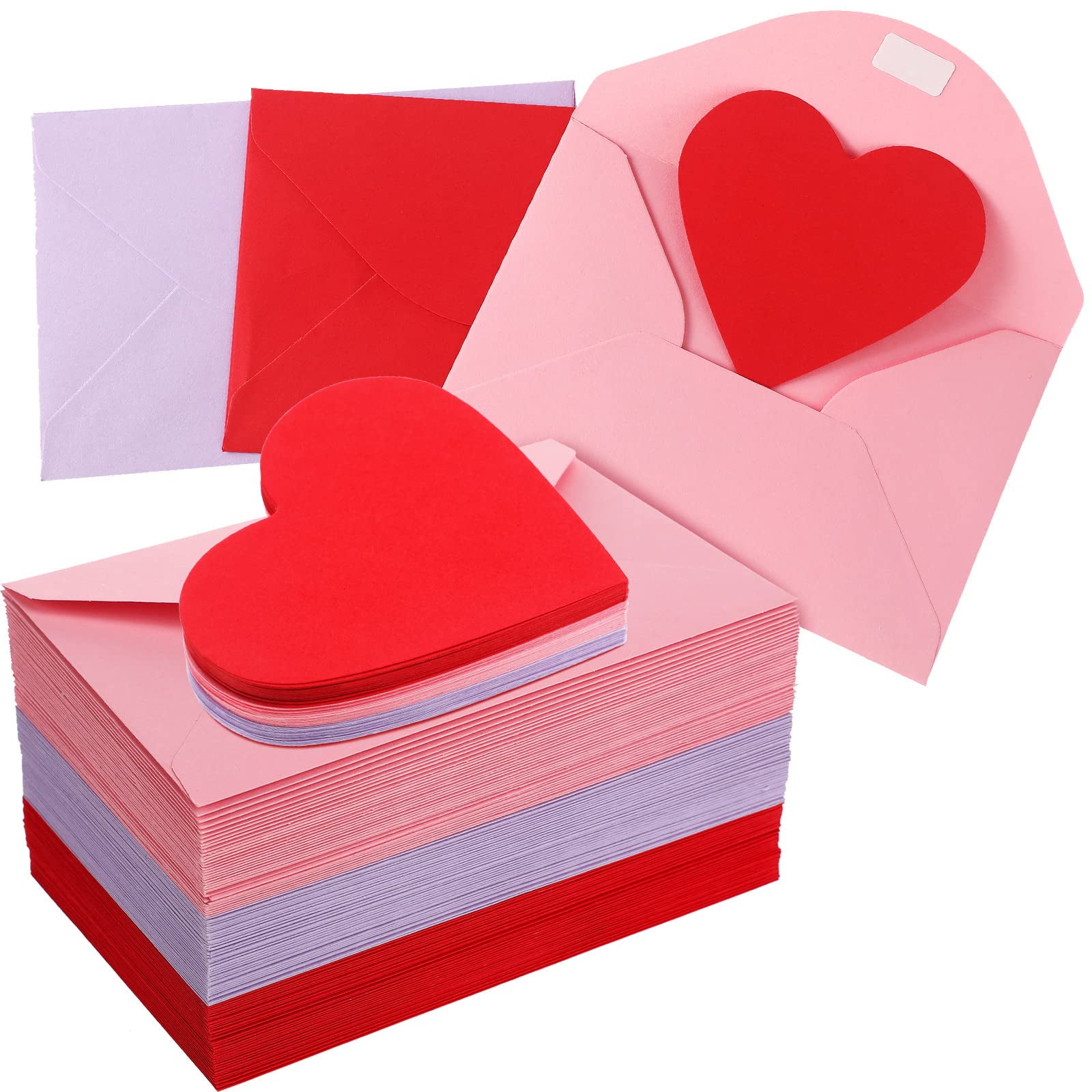Glenmal 108 Sets Valentine's Day Envelopes with Heart Shaped Cards 4 x ...