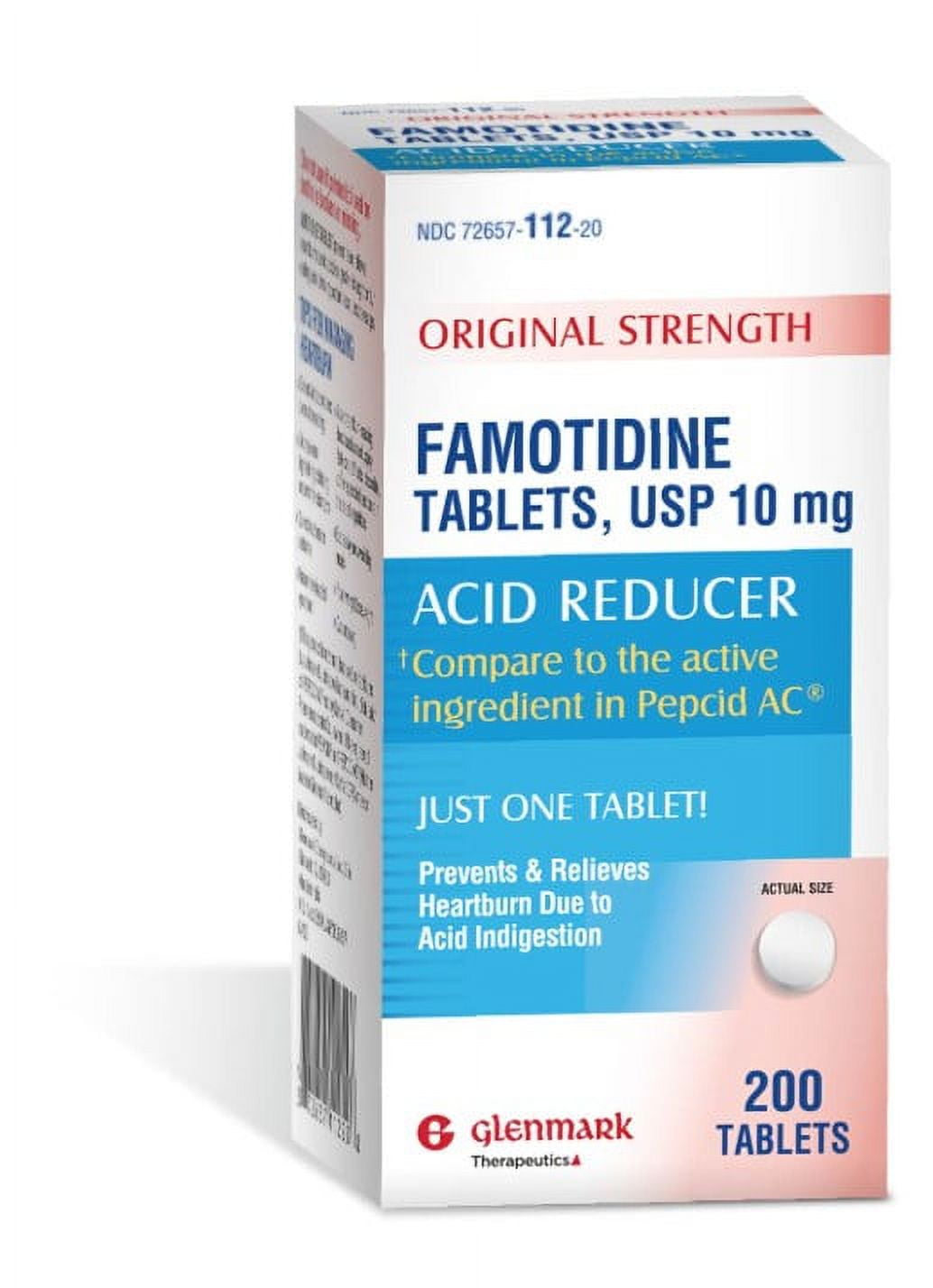 Glenmark Generic Antacid Pills, Famotidine Tablets 10mg, Heartburn ...