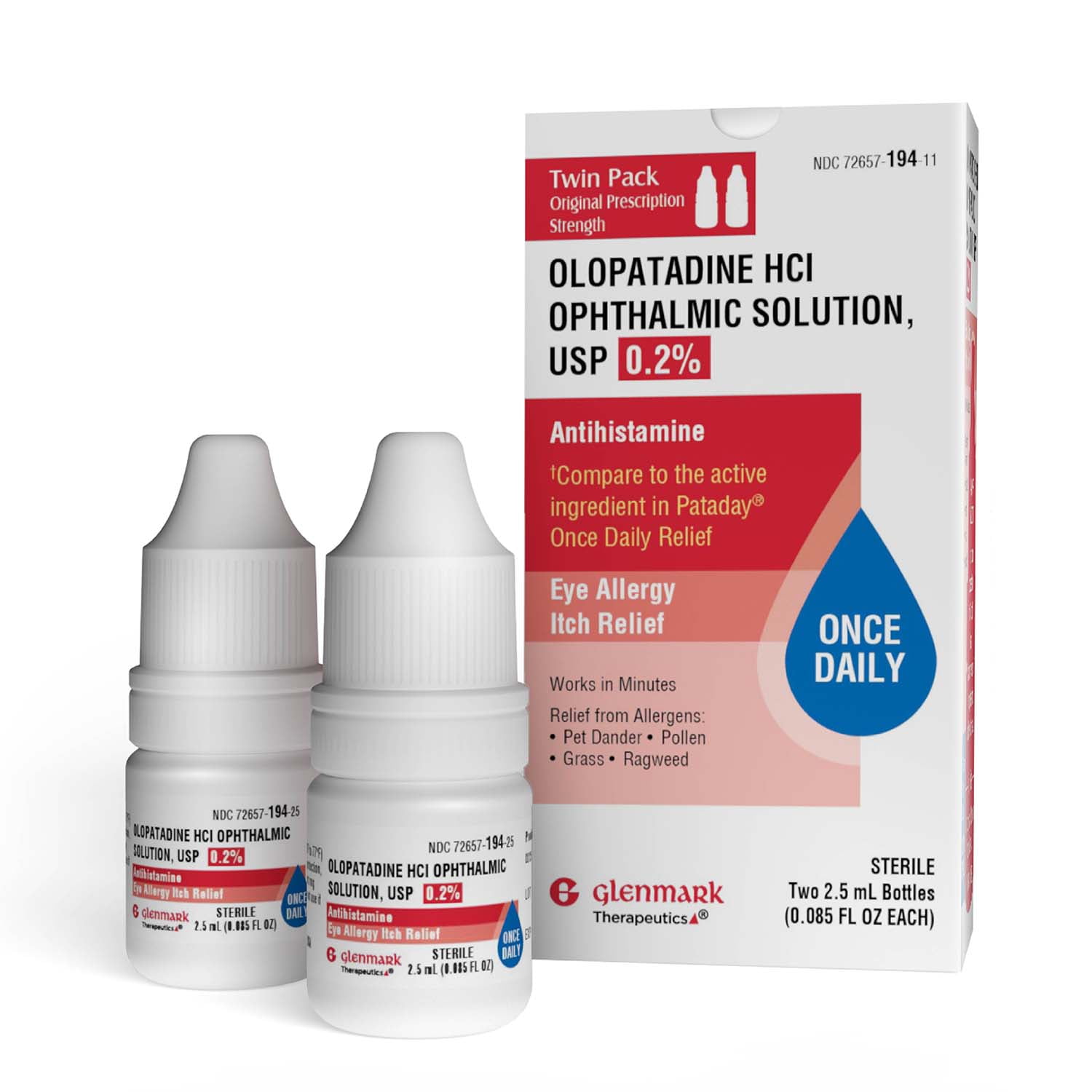 Glenmark Therapeutics Once Daily Olopatadine Eye Drops for Allergies ...