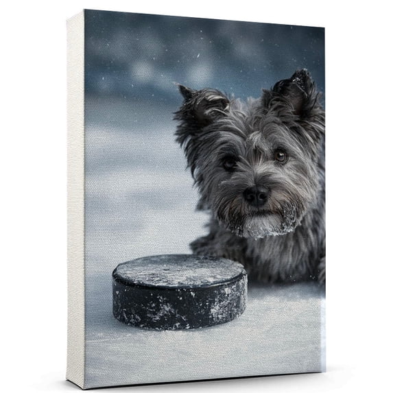 Glenofimaal Terrier Dog Stretched Canvas Size 8x12 Ice Hockey Canvas ...