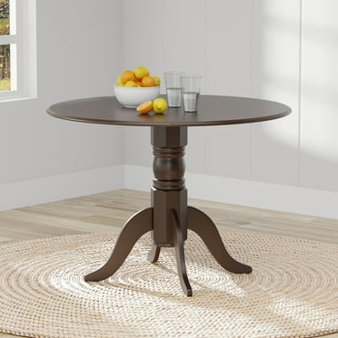Lexington 42" Round Wood Pedestal Base Dining Table, Black - Walmart.com