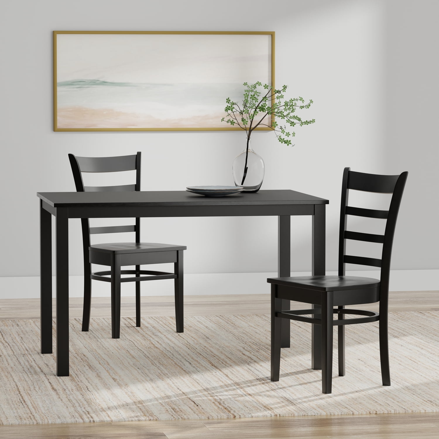 Glenwillow Home 48" Wood Table Slat Back Chairs - Walmart.com