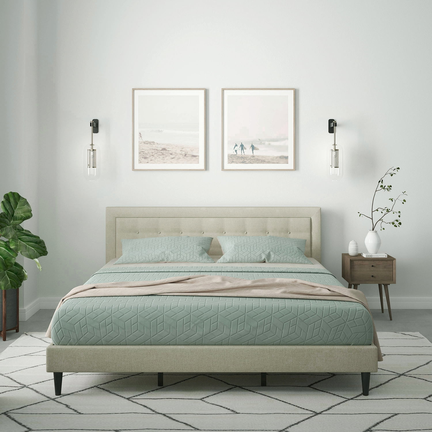 Glenwillow Home Conner Upholstered Platform Bed - Walmart.com