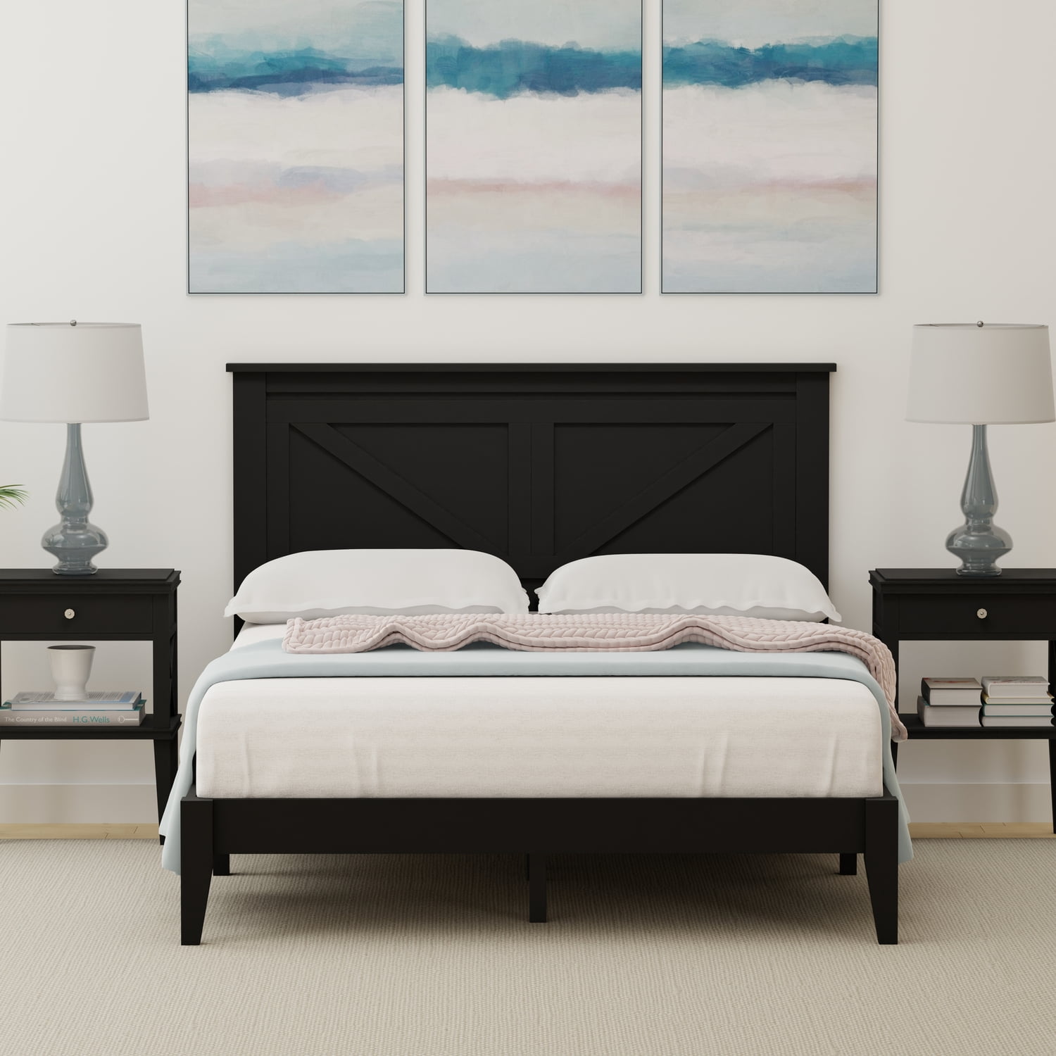 Glenwillow Full Size Farmhouse Wood Platform Bed, Neutral Finish, 12 ...