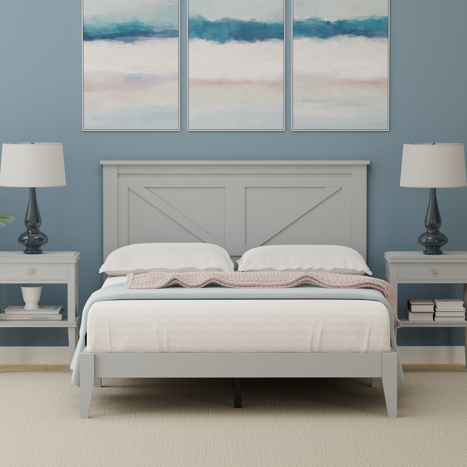 Free Shipping! Glenwillow Home Farmhouse Wood Platform Bed - Walmart ...