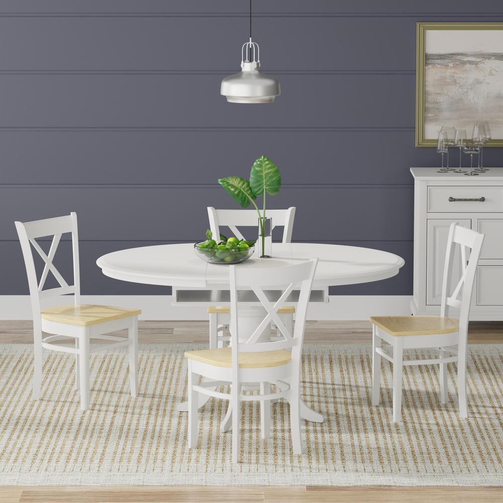Glenwillow Home Oval Butterfly Leaf Table Cross Back Chairs - Walmart.com