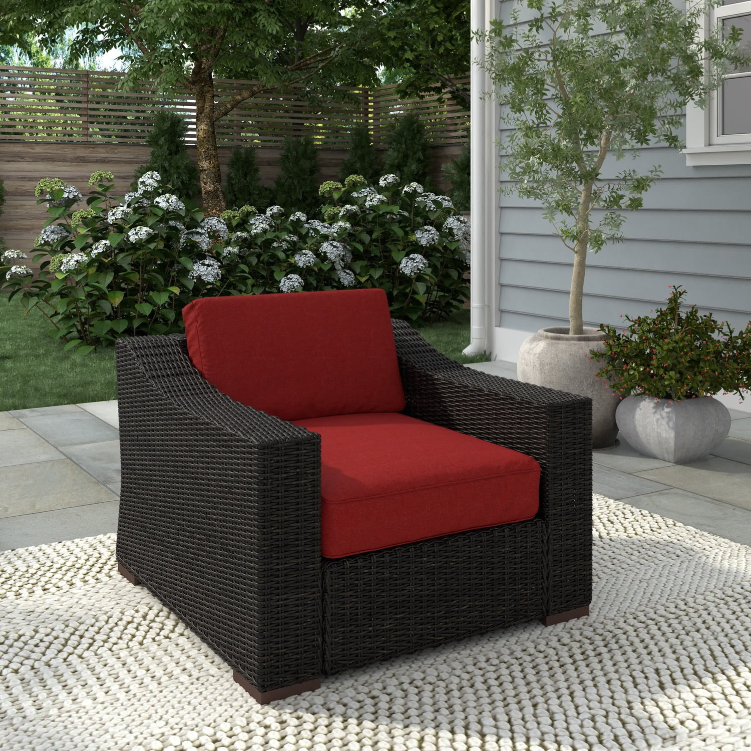 Glenwillow Home Portland Rattan Arm Chair - Walmart.com