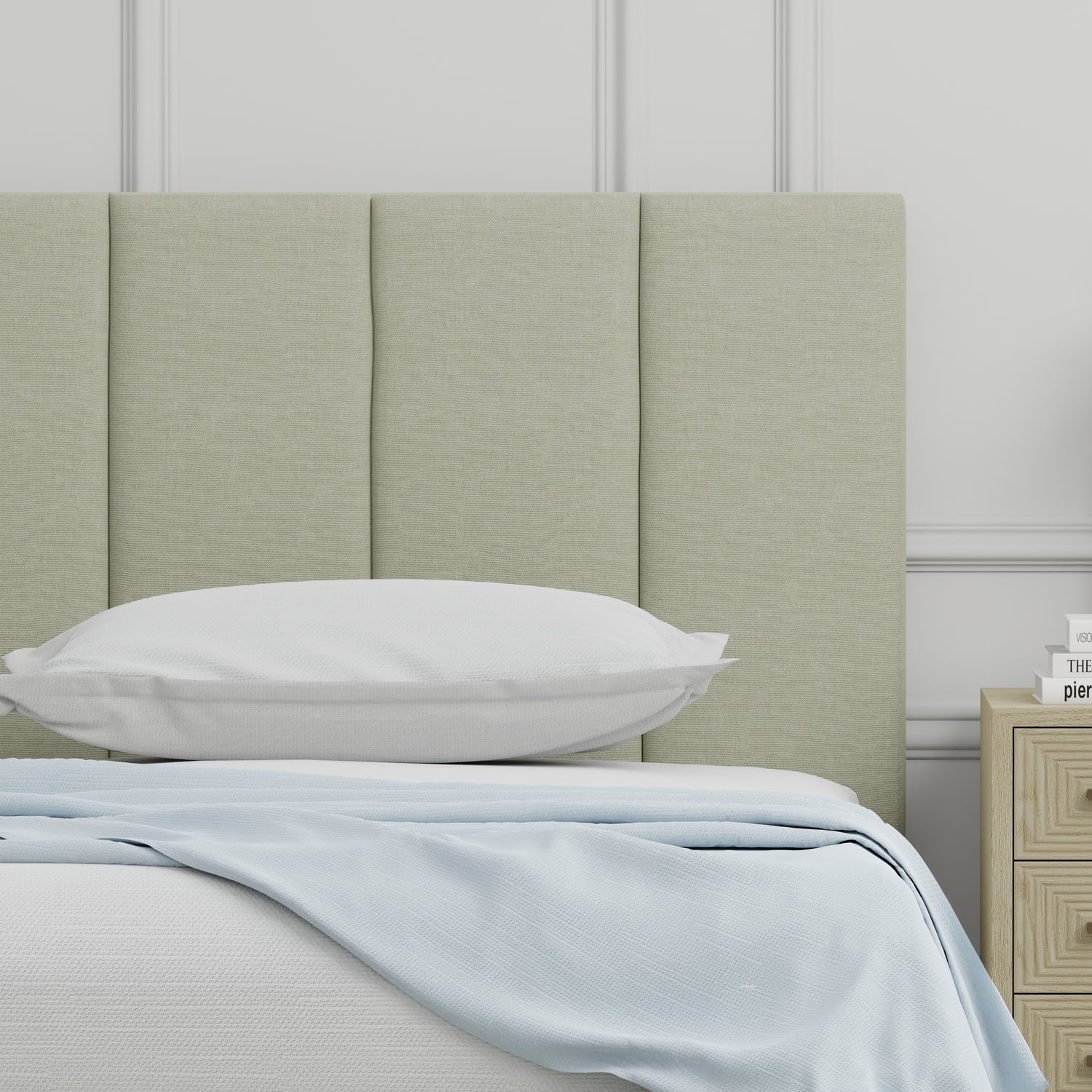 Glenwillow Home Sammas 26" Twin Upholstered Headboard - Beige - Walmart.com