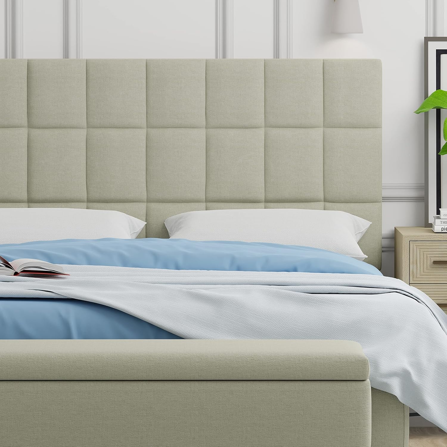 Glenwillow Home Varia 26" Tall Panel Upholstered Headboard, 3-Row ...