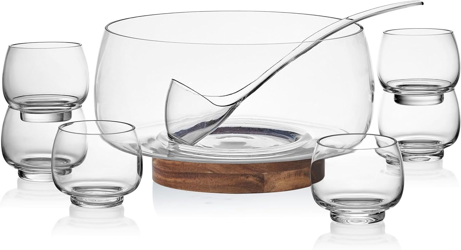Glenwood Party Punch Bowl Set with Punch Cups and Ladle, 8 Piece ...
