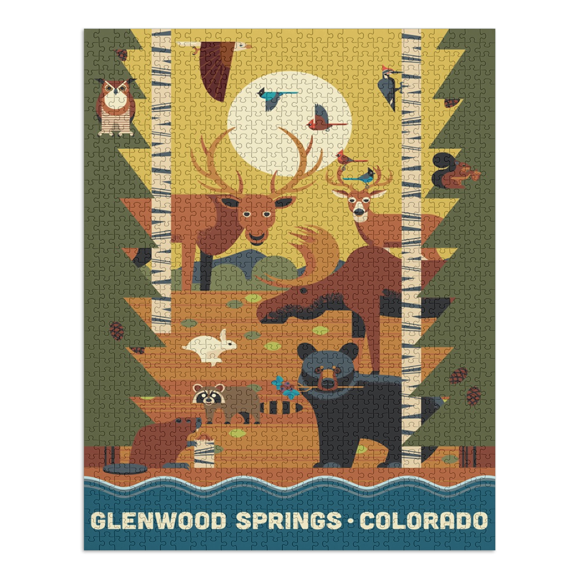 Glenwood Springs, Colorado, Forest Animals and Pine Trees, Geometric ...