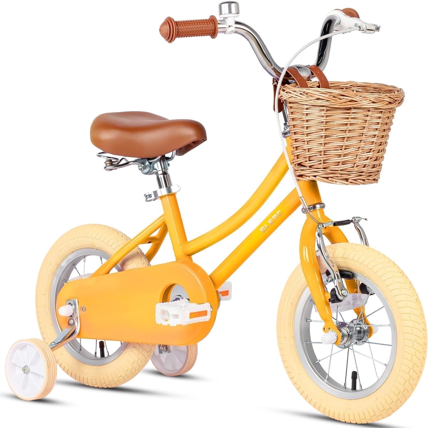 Glerc 12 inch Retro Kids Bike for Child 2-4 Years Girls, Yellow ...
