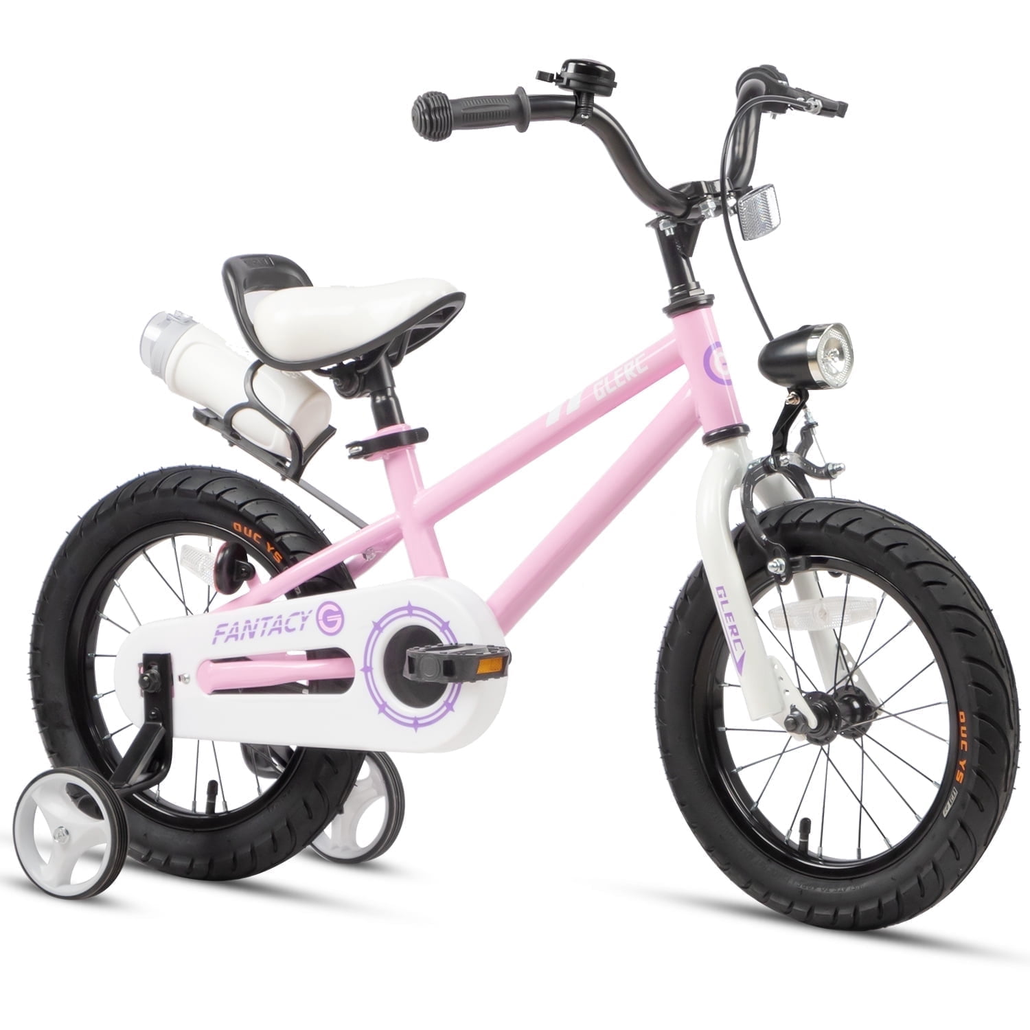 Glerc, Kids Bike, 12 inch, for 2-4 Years with Headlight & Water Bottle ...