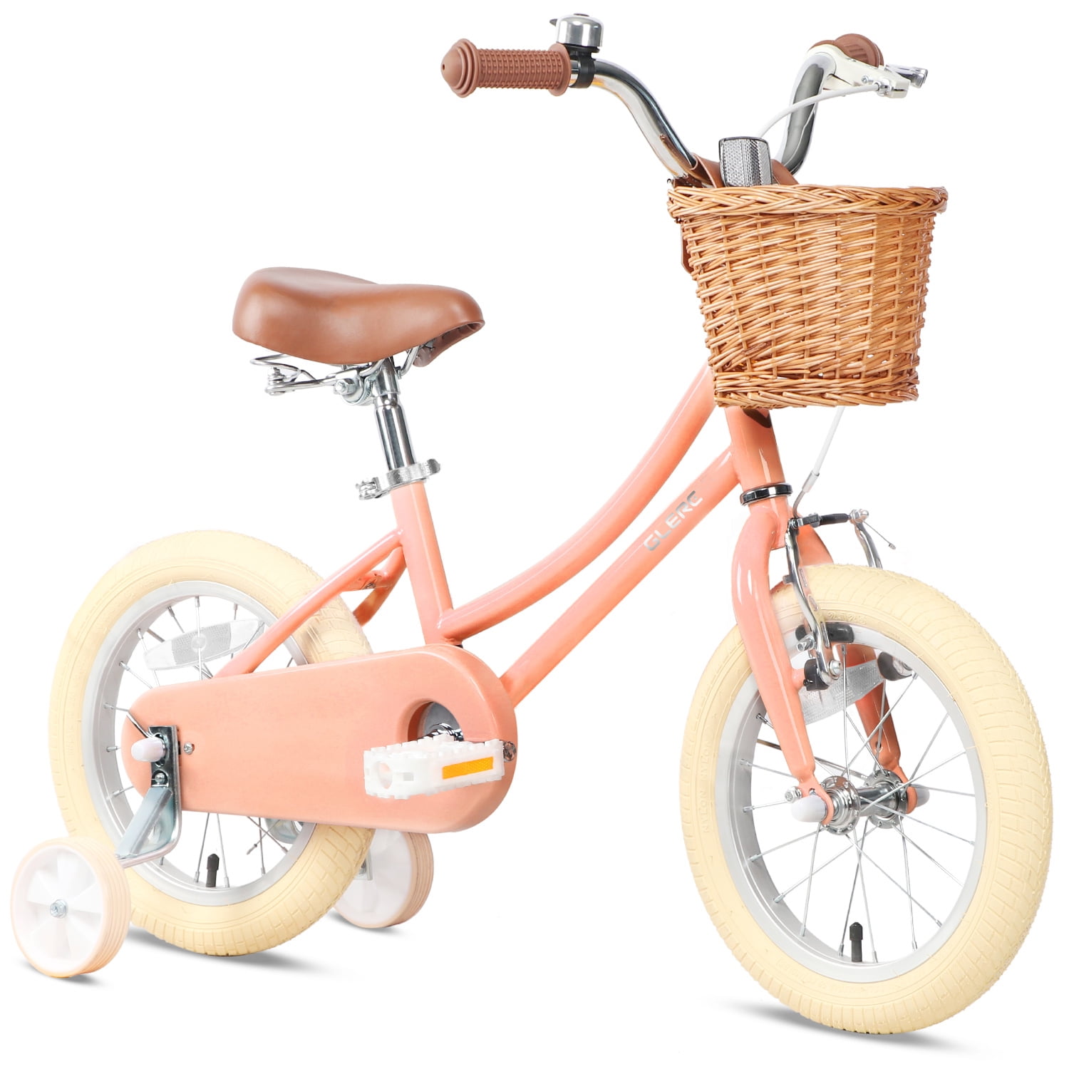 Glerc 14 inch Retro Kids Bike for Child 2-8 Years Old Girls, Peach ...