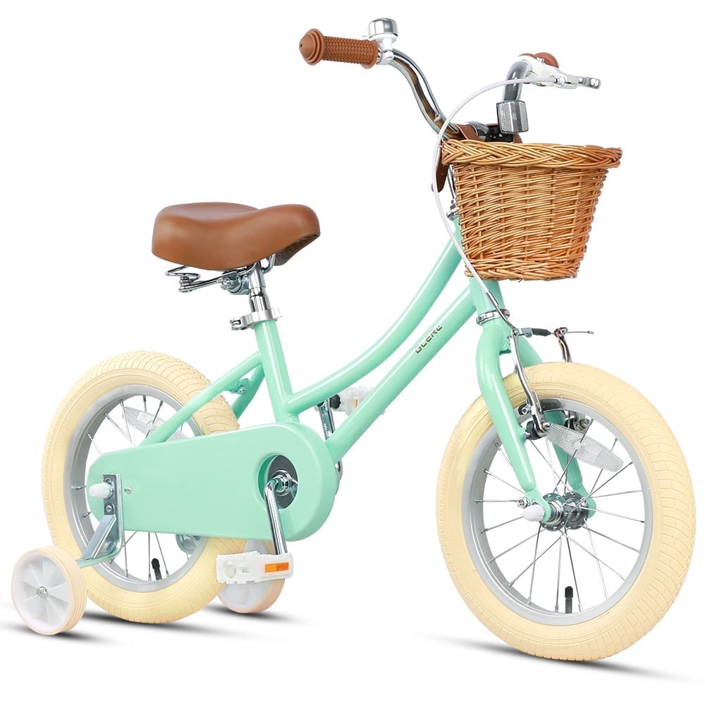 Glerc Retro 16'' Preschool Kids Bike, Training Wheels, Mint Green For ...