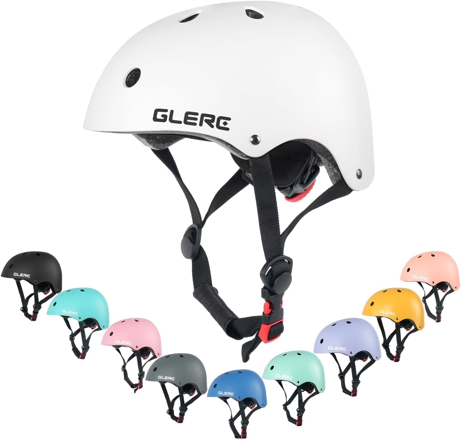 Glerc Kids Helmet for 8-16 Years Old Child and Toddler, M Size White ...