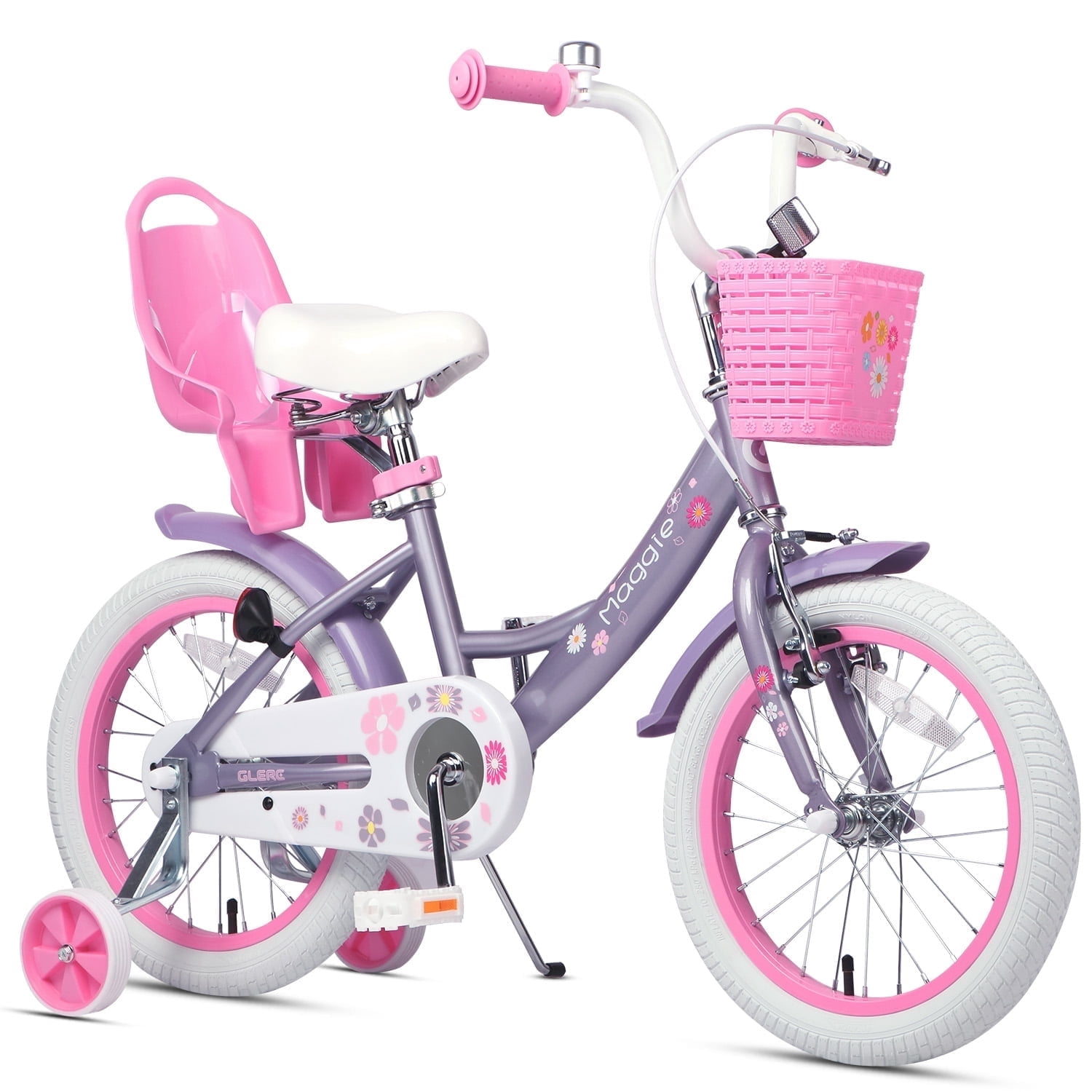 Glerc Maggie 16 inch Kids Girls Bike for Ages 4-7 Years Child, Purple ...