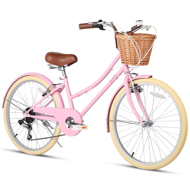 Glerc Missy 24" inch Girl Cruiser Kids Bike 6-Speed Teen Hybrid City ...