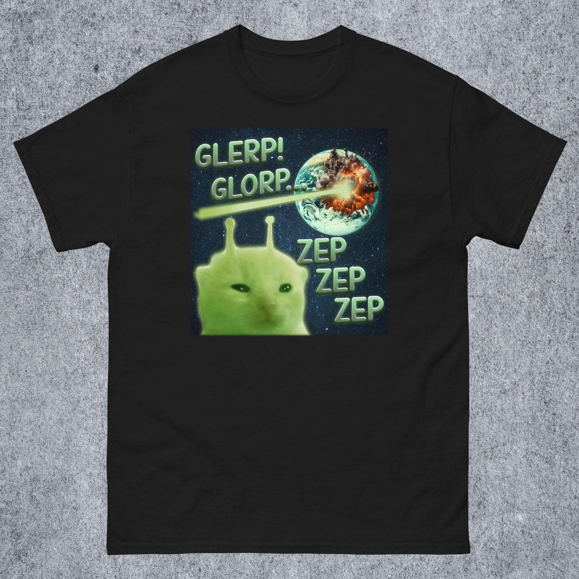 Glerp Glorp Funny Alien Cat Cat Meme T-Shirt, Gift for Woman and Man ...