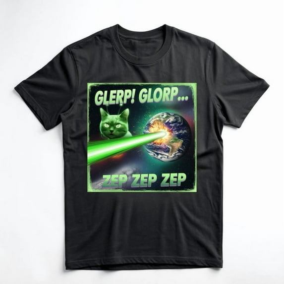 Glerp Glorp Funny Alien Cat Shirt – Goofy Ahh Meme Tee, Silly Cat ...