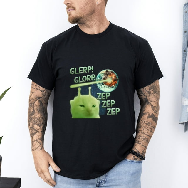 Glerp Glorp Shirt/Sweatshirt/Hoodie – Funny Alien Cat for Space ...