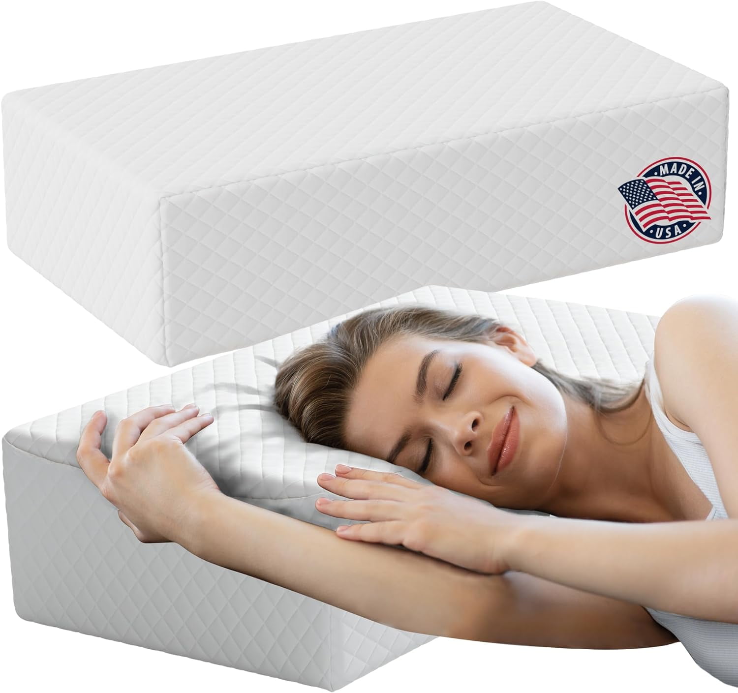 Gleur Square Memory Foam Pillow for Side Sleepers with Neck Support ...